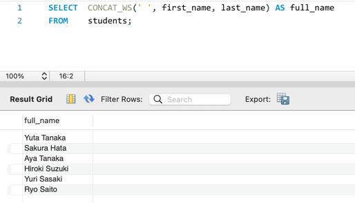 Mysql で文字列をつなげる Concat・concatws Mysql の基礎 Mysql 入門